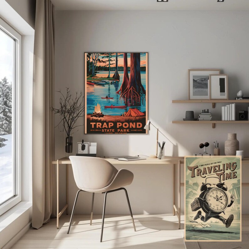 Trap Pond Delaware Aluminum Travel Poster – State Park Wall Art for ...
