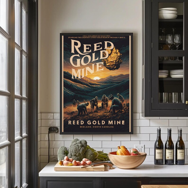 Reed Gold Mine Aluminum Travel Poster – Historic Landmark Wall Art - Etsy