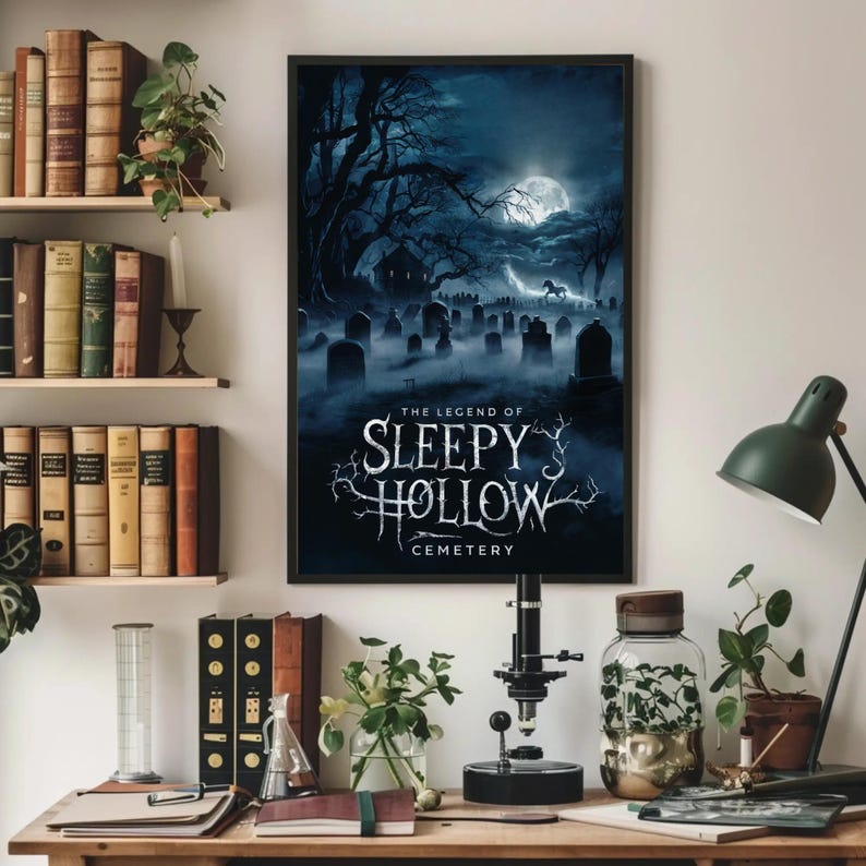 The Legend of Sleepy Hollow Cemetery Premium Matte Print - Haunting ...
