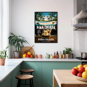 Piña Colada Travel Poster – A Tribute to Puerto Rico’s Iconic Cocktail ...