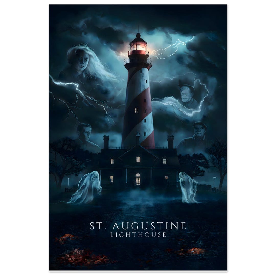 St. Augustine Haunted Lighthouse Poster | Ghostly Florida Wall Art ...