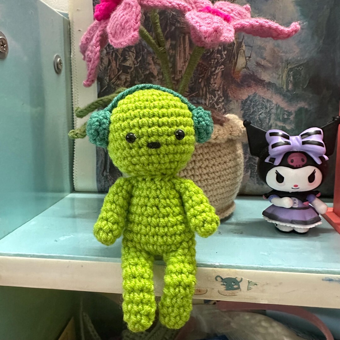 Crochet Smiski Inspired With Headphone Plushies, Amigurumi Keychain ...