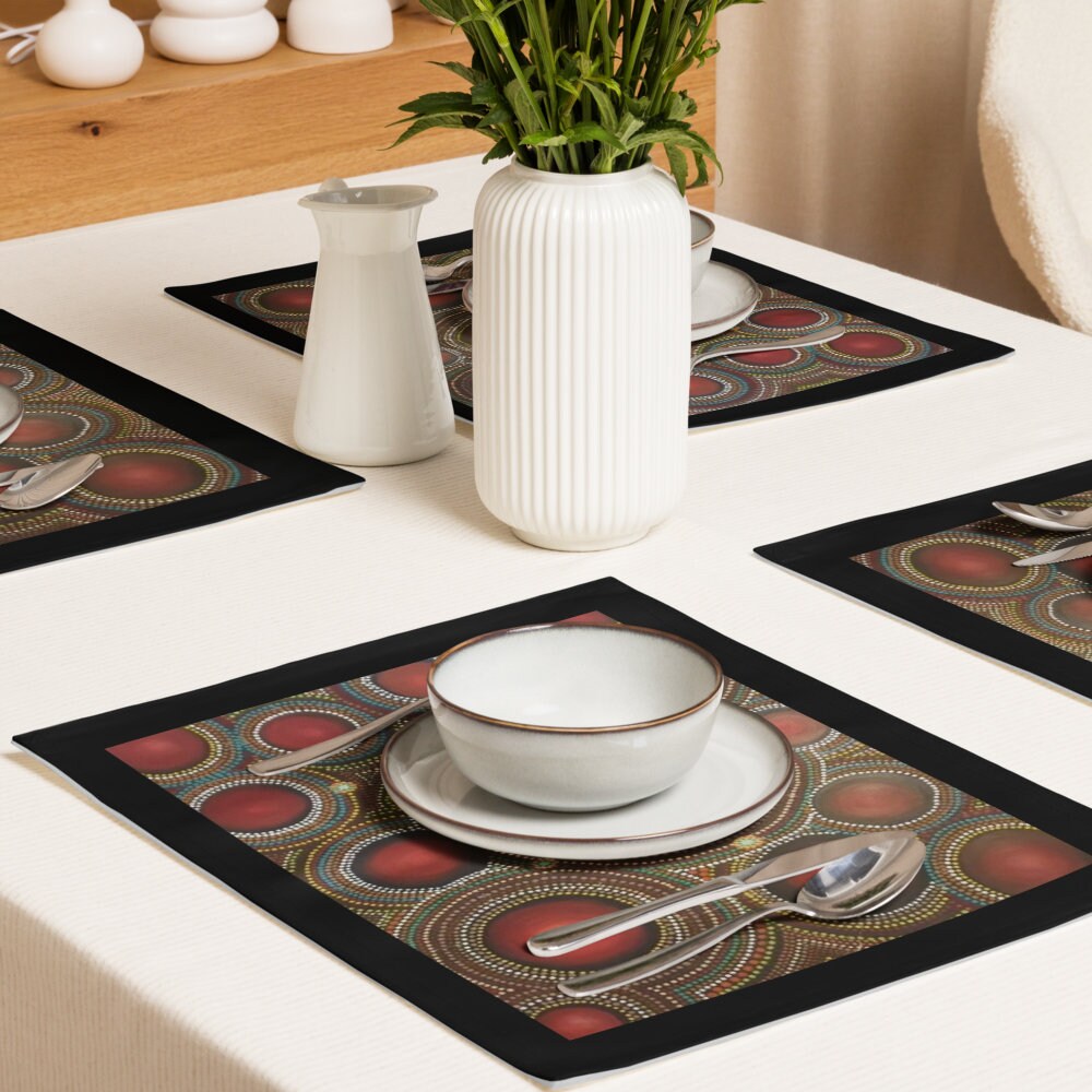 Authentic Indigenous Aboriginal Designs Afterburn Collection Placemats ...