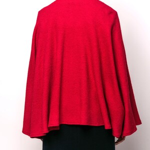 Red Wool Cloak Belted Plus Size Cape Coat Stylish Poncho - Etsy