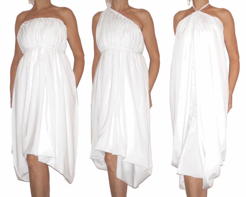 White Grecian Infinity Dress - Convertible Wrap Gown for Women ...