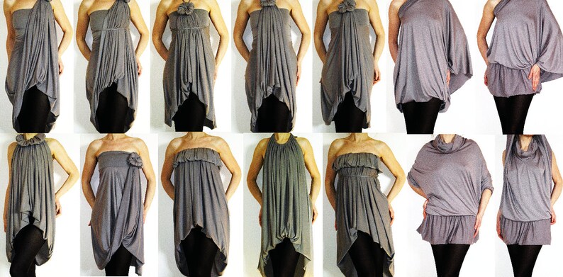 Convertible Wrap Infinity Multi-way Dress - Tunic Skirt Pants Set - 18 ...