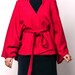 Red Wool Cloak Belted Plus Size Cape Coat Stylish Poncho - Etsy