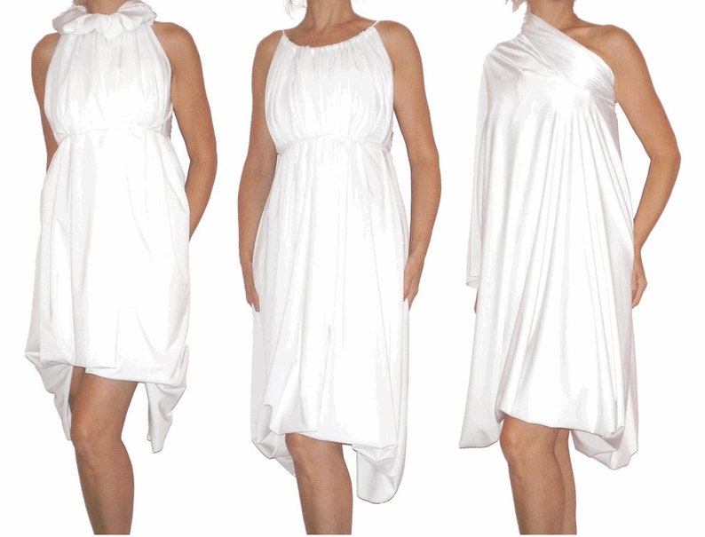 White Grecian Infinity Dress - Convertible Wrap Gown for Women ...
