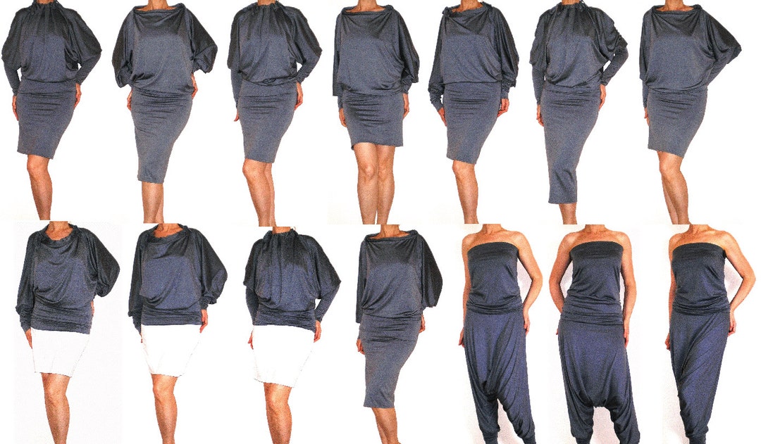 Multi-way Dress Convertible Wrap Infinity With Pants in Jersey, No.3 ...