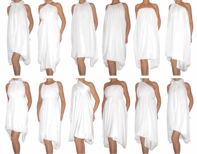 White Grecian Infinity Dress - Convertible Wrap Gown for Women ...