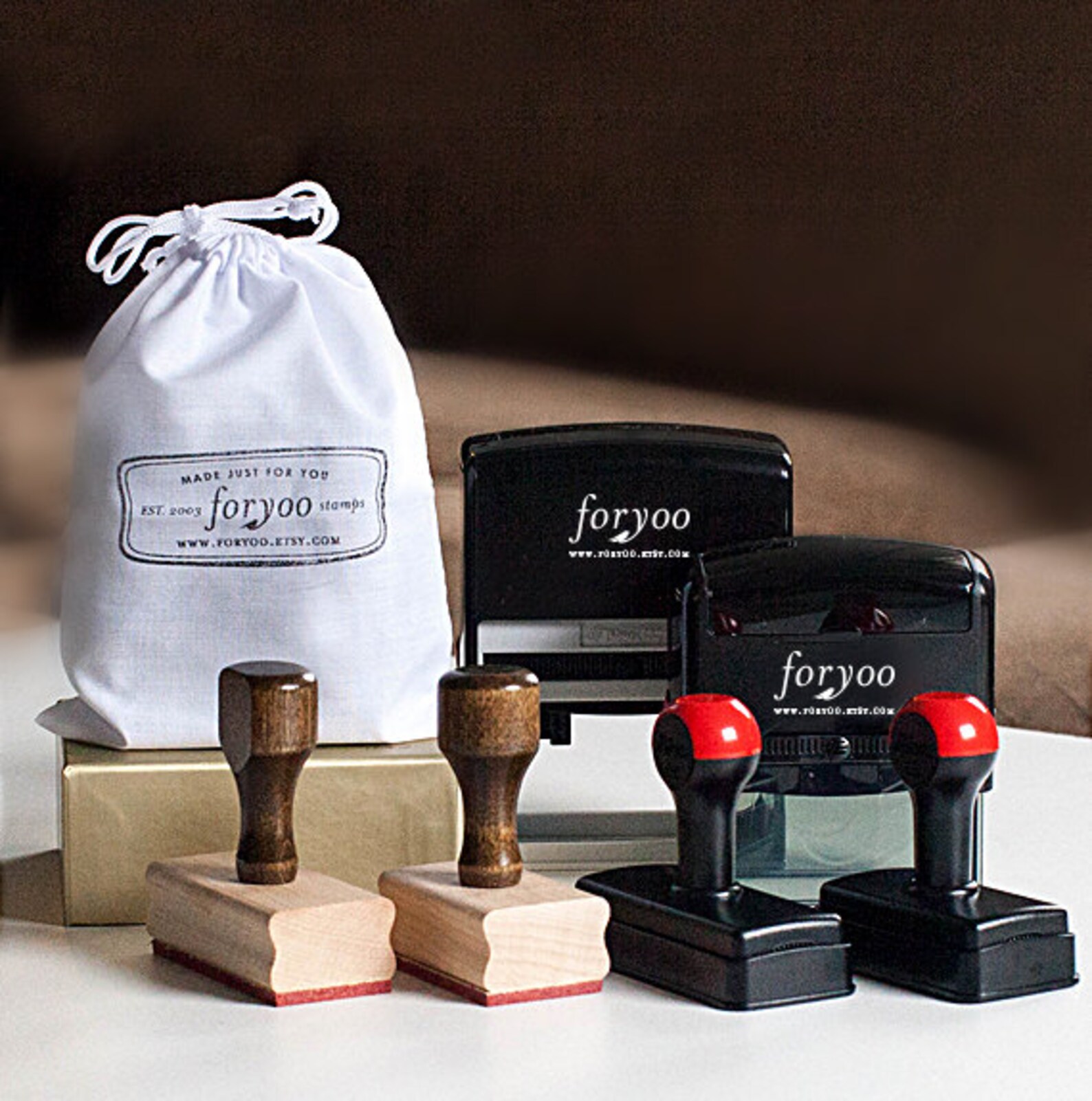 Custom Address Stamp Self Inking Rubber Stamp Wooden Address - Etsy