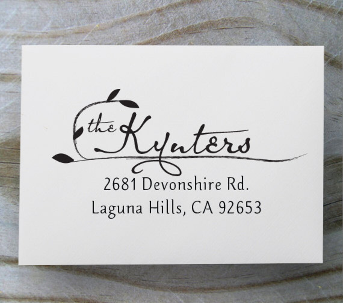 Custom Address Stamp Self Inking Rubber Stamp Wooden Address - Etsy