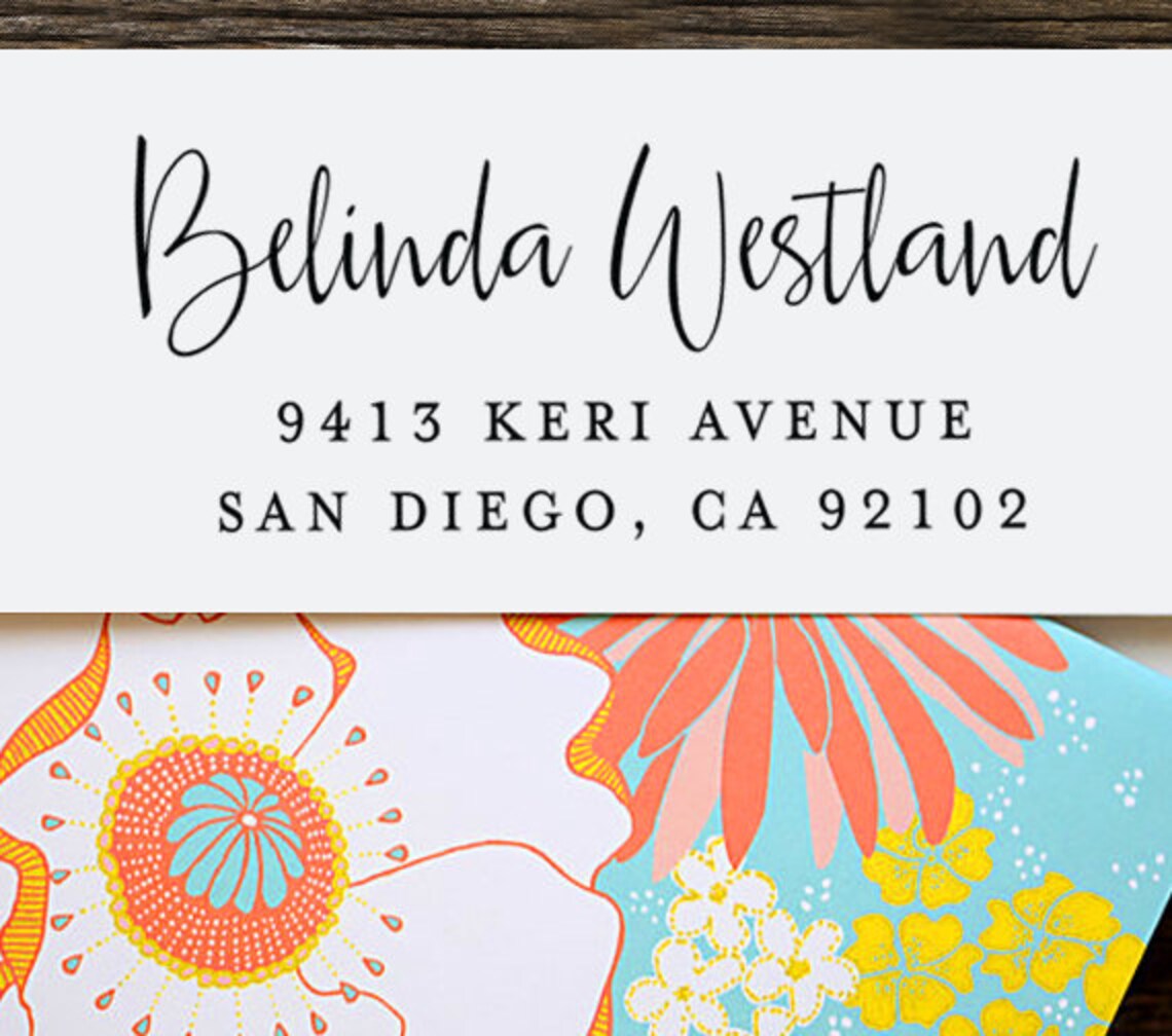 Wedding Address Stamp Self Inking Address Stamp Custom - Etsy