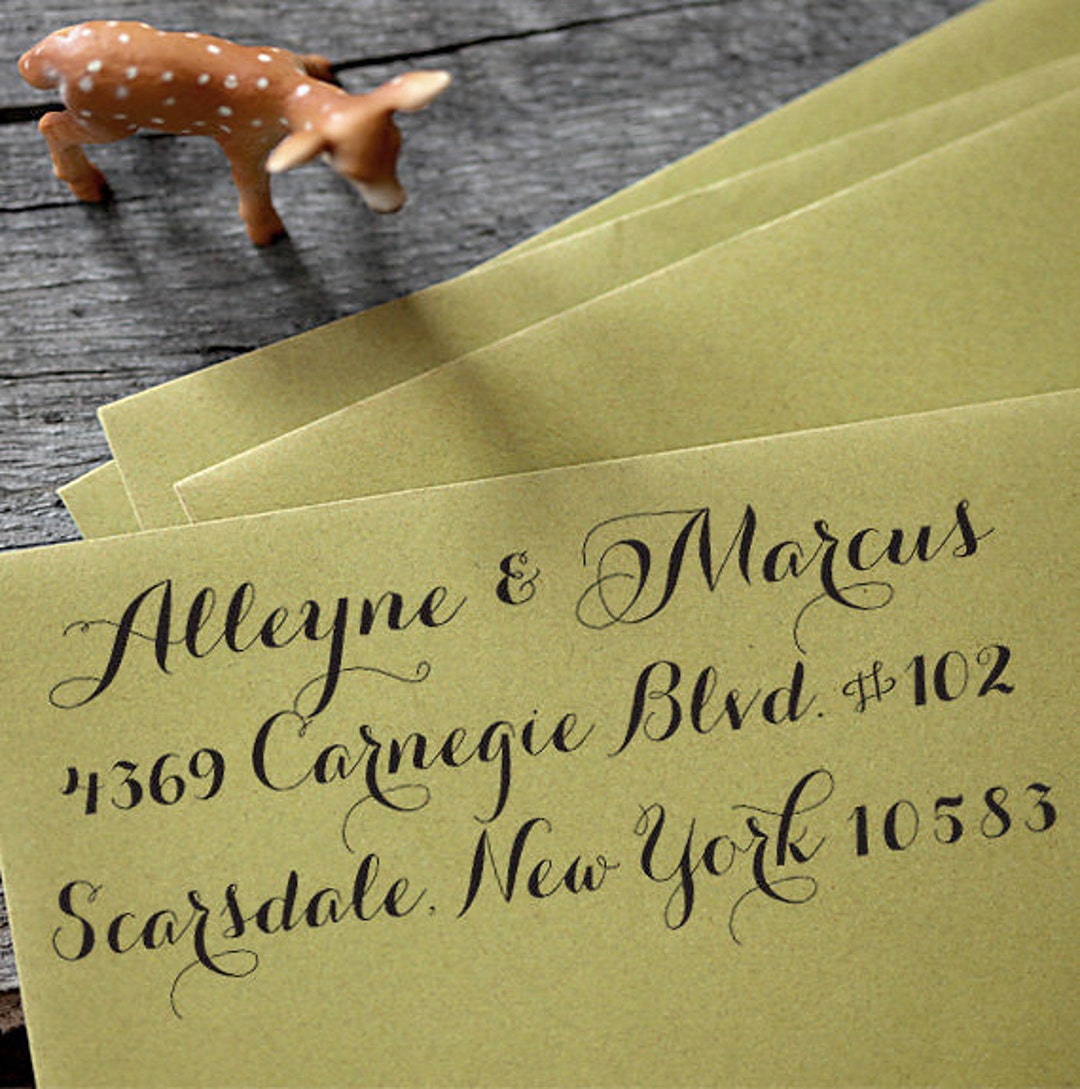 Self Inking Address Stamp - Calligraphy Stamp - Wedding Personal ...