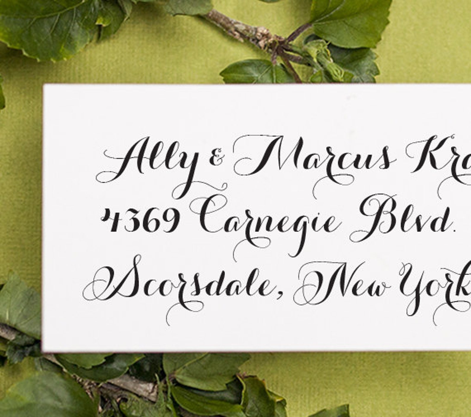 Self Inking Address Stamp - Calligraphy Stamp - Wedding Personal ...