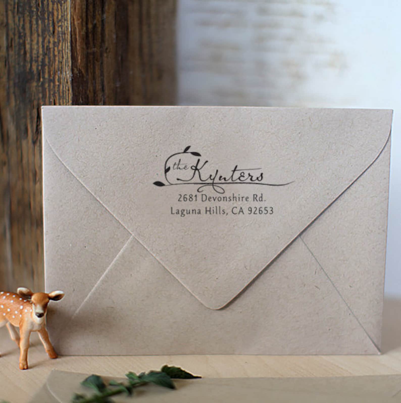 Custom Address Stamp Self Inking Rubber Stamp Wooden Address - Etsy