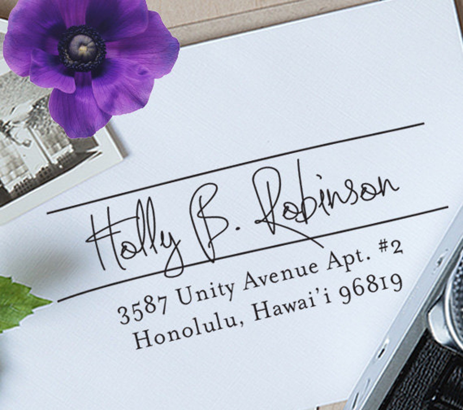 Custom Address Stamp Calligraphy Stamp Self Inking Address - Etsy