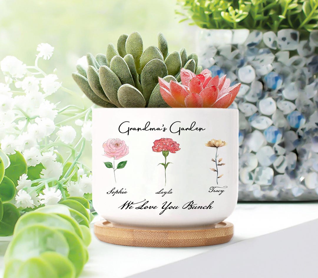 Custom Planters Flowerpot,personalized Birthflower Pot,ceremic Name ...