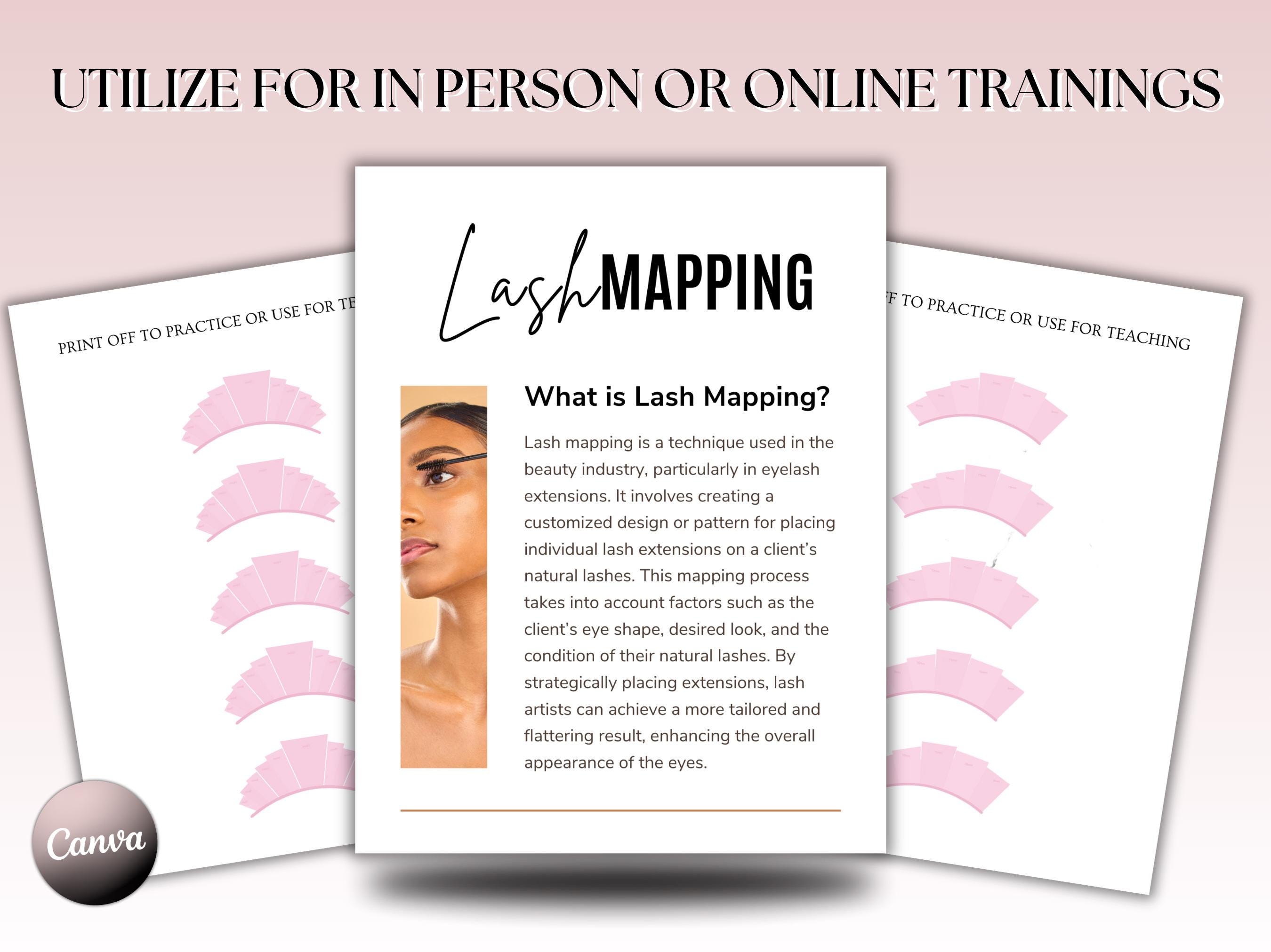 Editable Wispy Lash Mapping Guide, Editable Lash Maps, Lash Mapping ...
