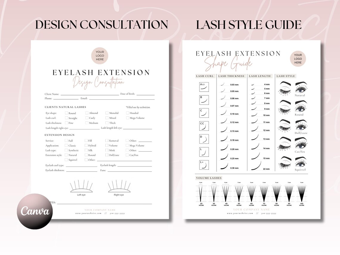Lash Consent Forms Template Canva Editable | Eyelash Extension Client ...