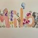 Personalised Watercolour Baby Name Art Painting for Gift or Nursery - Etsy