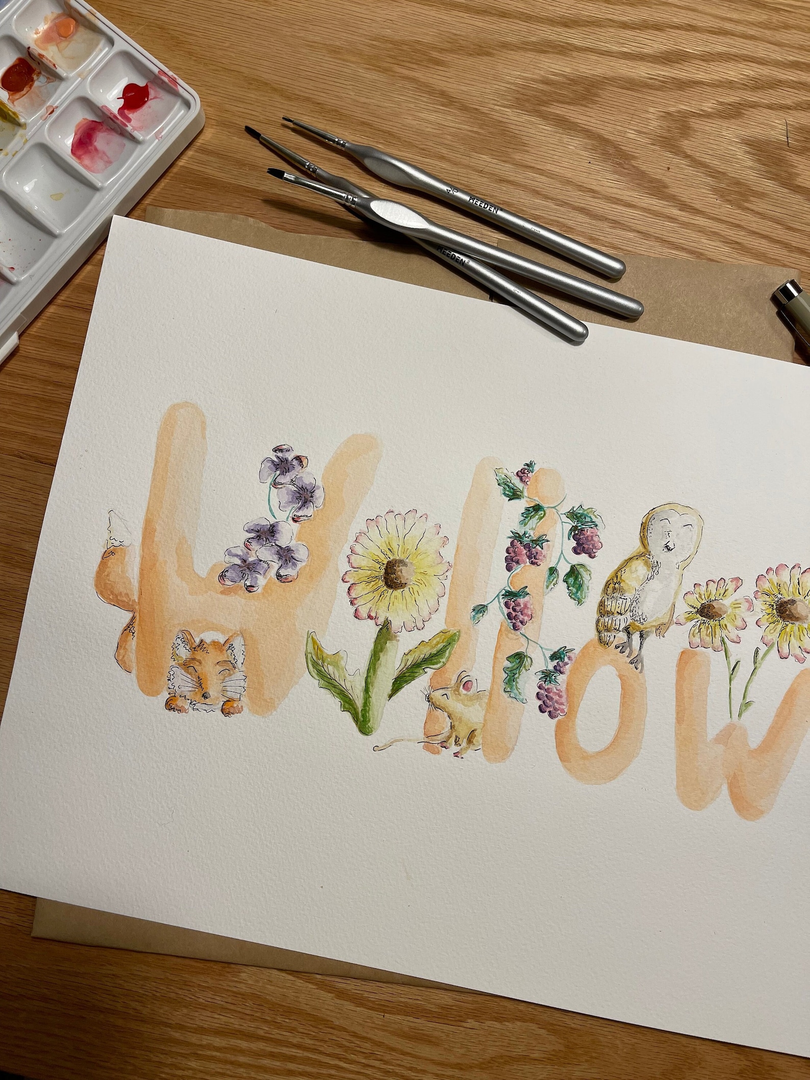 Personalised Watercolour Baby Name Art Painting for Gift or Nursery - Etsy