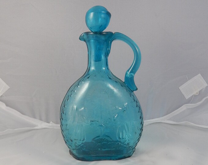Rare Nira Sra Guadaluper Holy Water Turquoise Glass Hand Blown Bottle ...