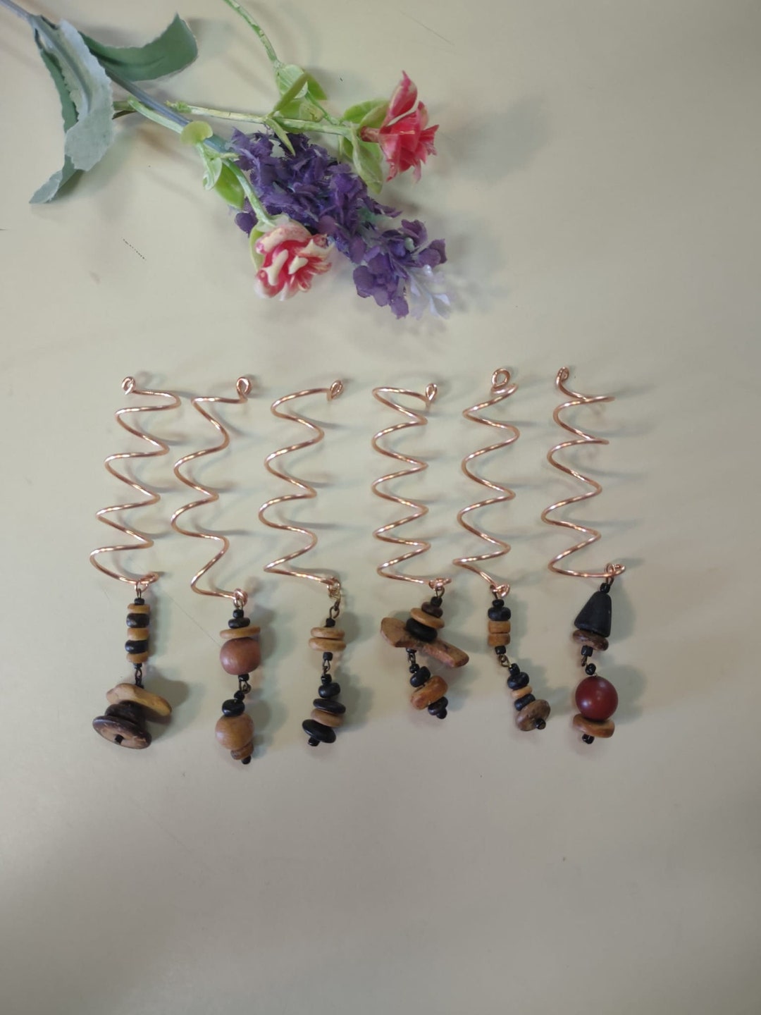 Boho Copper Twisted Dread Loc Beaded Hair Jewelry - Etsy
