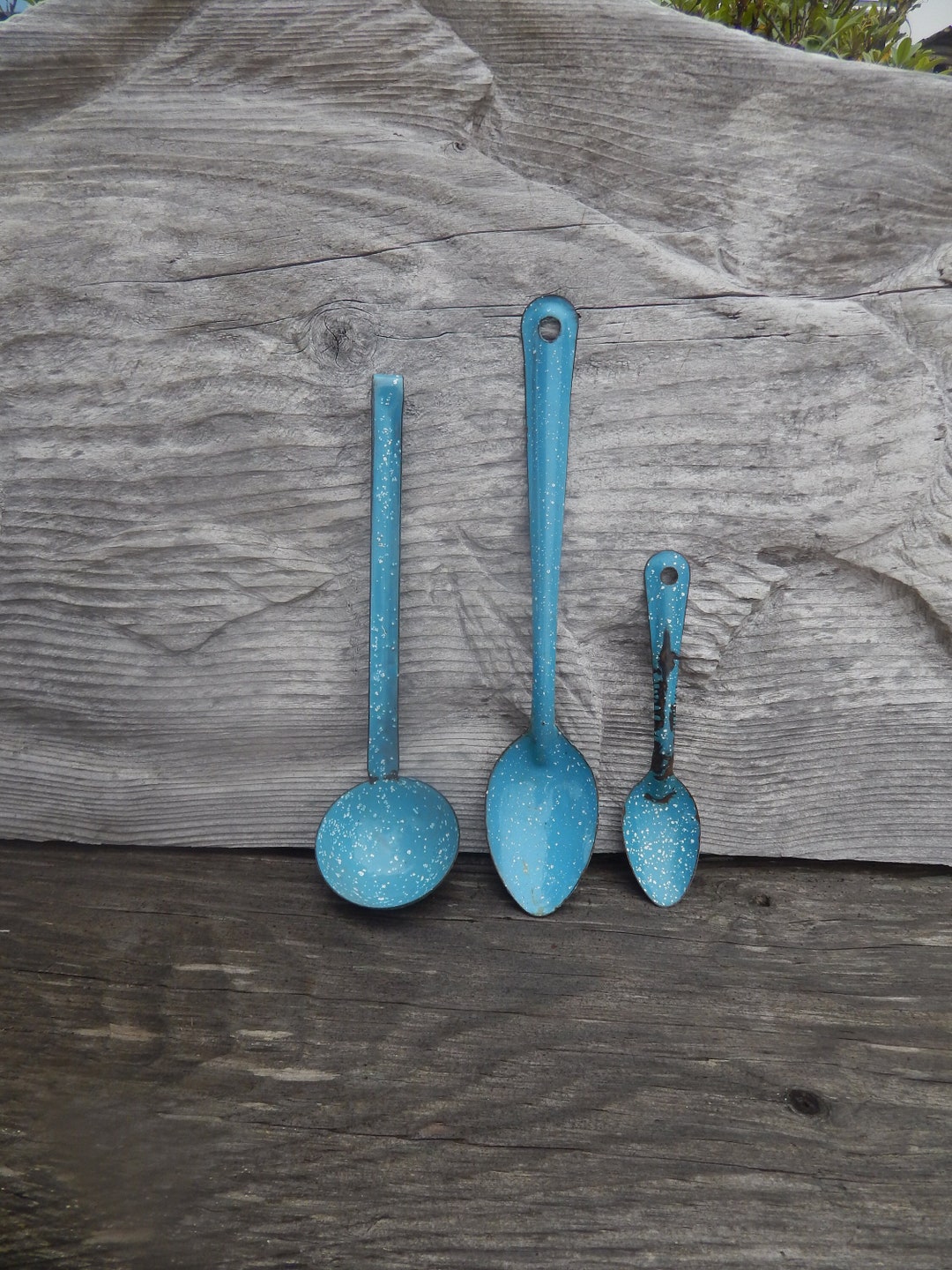 Vintage Blue Enamelware Cooking Utensils - Etsy