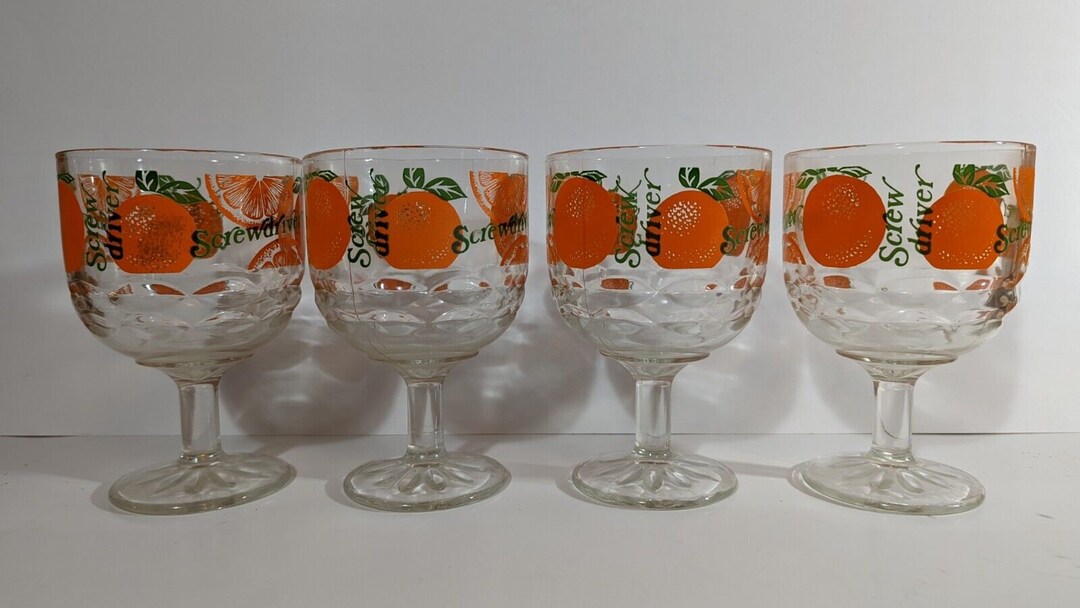 Vintage Libby Screw Driver 16oz. Goblets Set of Four - Etsy