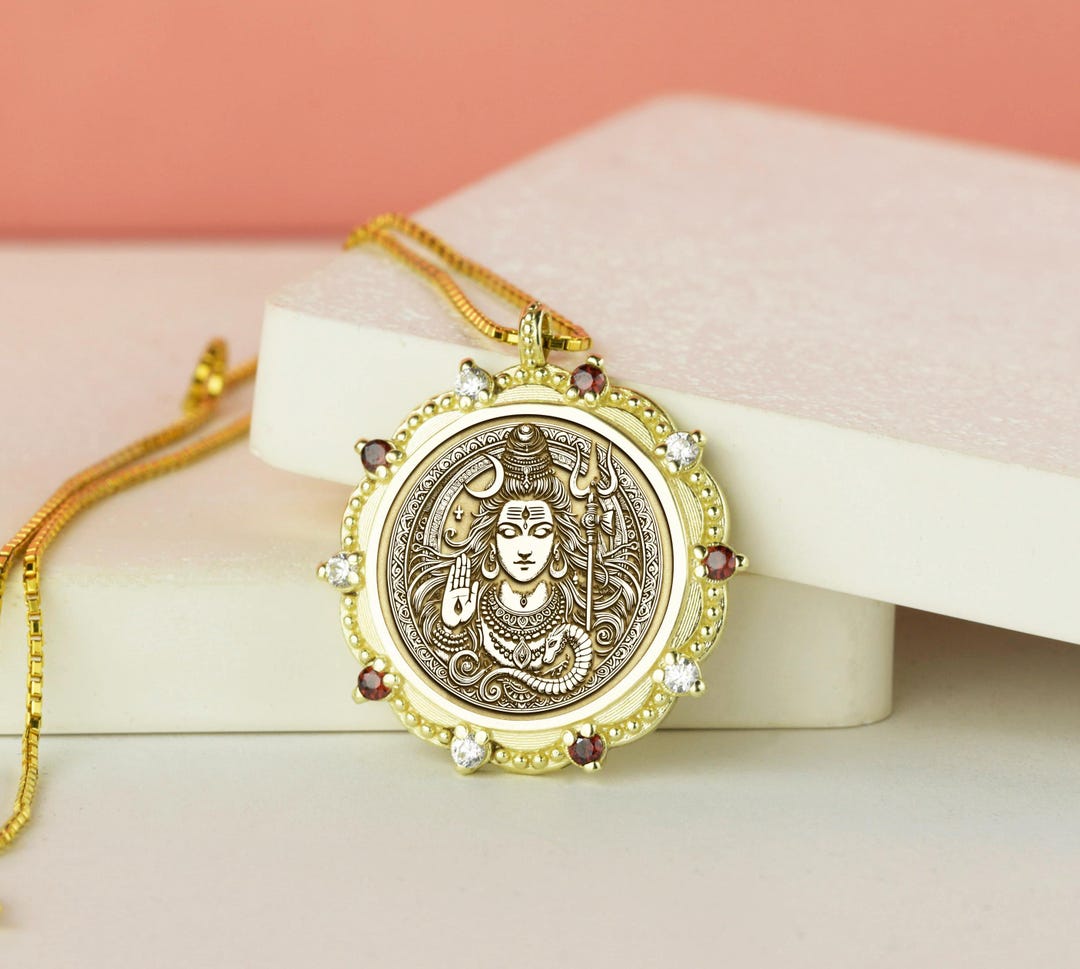 Personalized Shiva Medallion Necklace: 925 Sterling Silver Hindu Charm ...