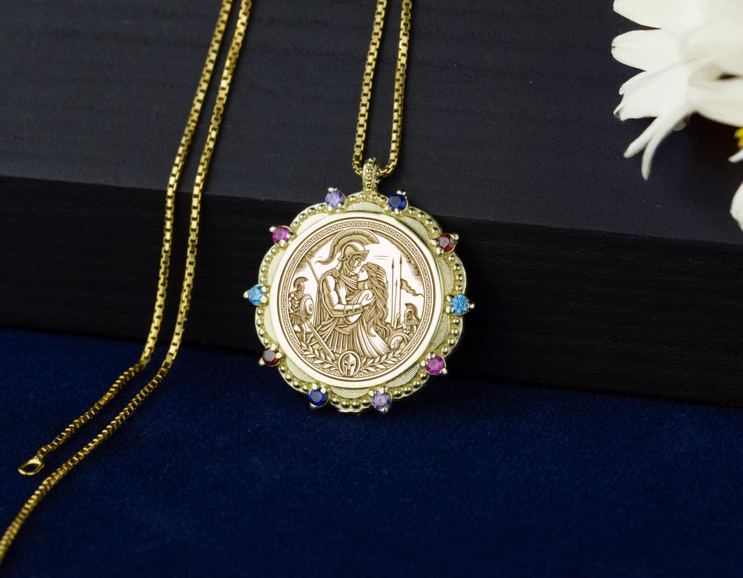 Ares and Aphrodite Medallion - Greek Mythology Necklace - Love Necklace ...