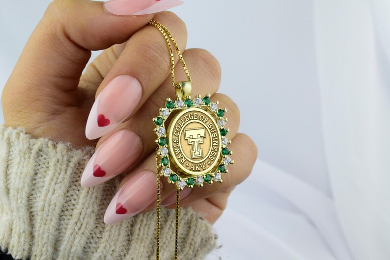 Personalized University Pendant - Custom College Necklace - 925K Silver ...