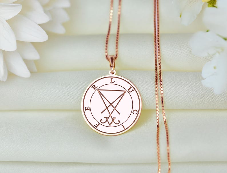 Lucifer Sigil Necklace - Gold Plated or 925K Silver Occult Pendant ...