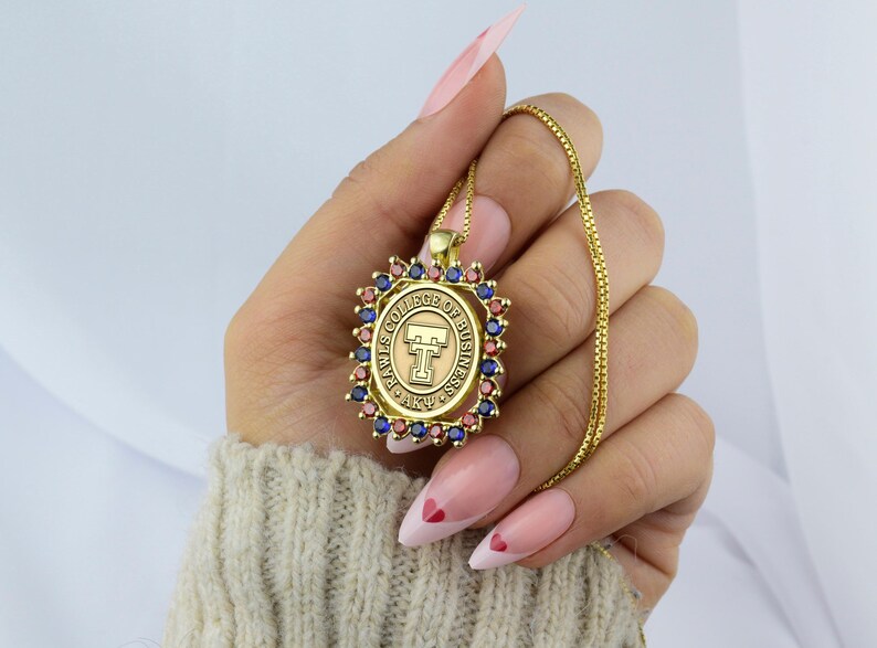 Personalized University Pendant - Custom College Necklace - 925K Silver ...