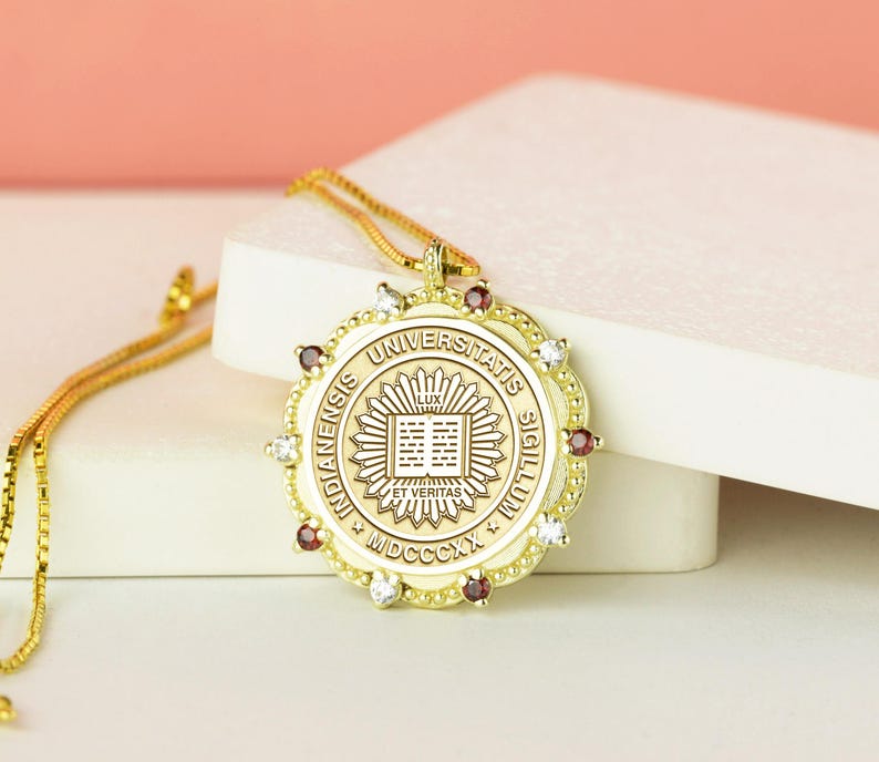 Custom College Medallion Necklace – 925 Silver Graduation Gift - Etsy