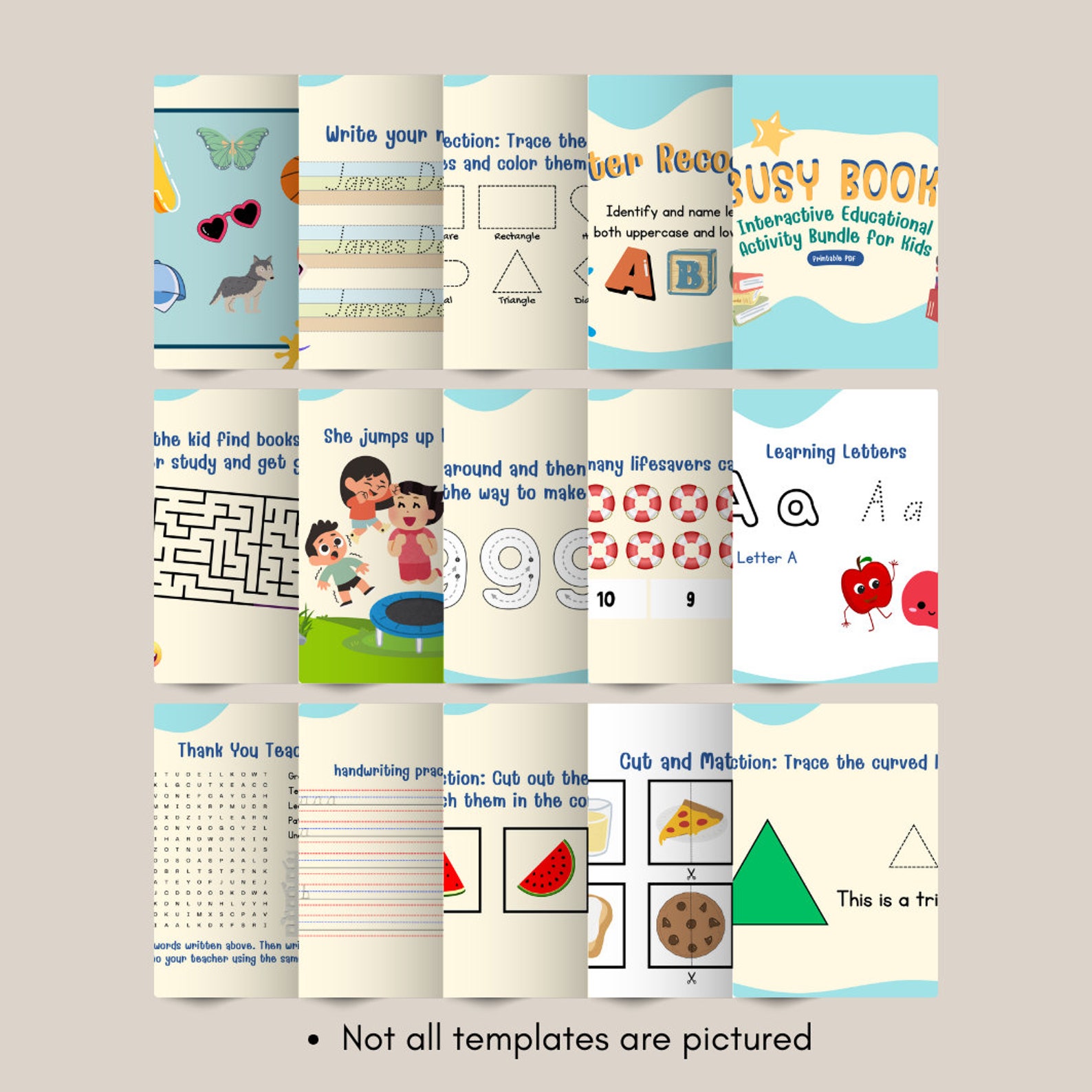 Interactive Educational Quiet Busy Activity Bundle for Kids - Cognitive ...