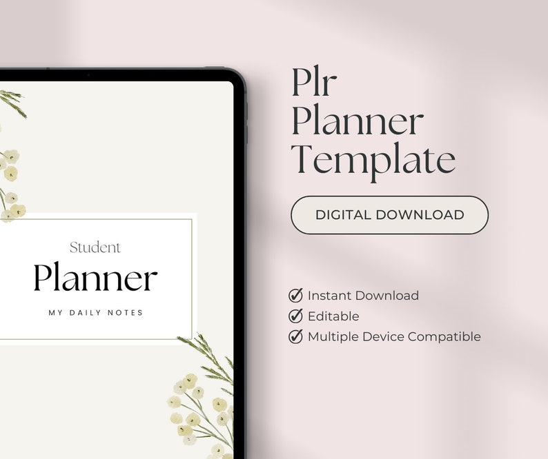 PLR Student Planner Printable PDF, Canva Template, Undated, With Resell ...