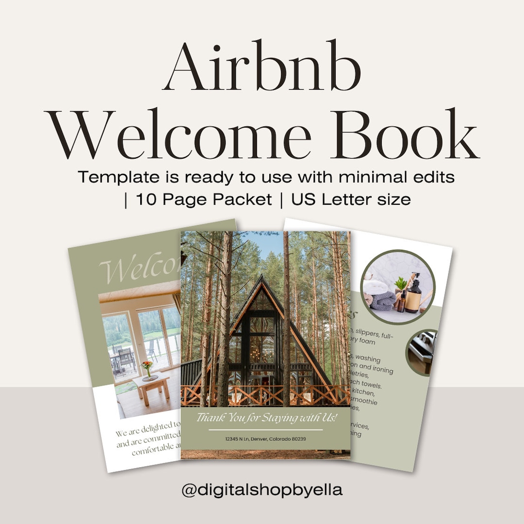 Digital Top Sellers Airbnb Welcome Book Template Canva Welcome Guide ...