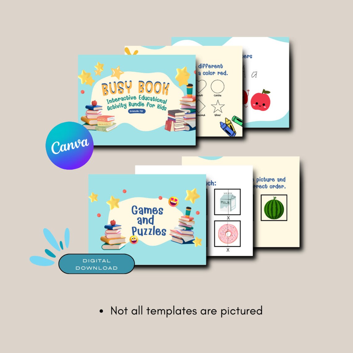 Interactive Educational Quiet Busy Activity Bundle for Kids - Cognitive ...