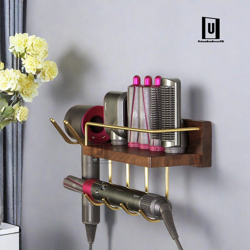 Hair Dryer Holder With Shelf - Etsy