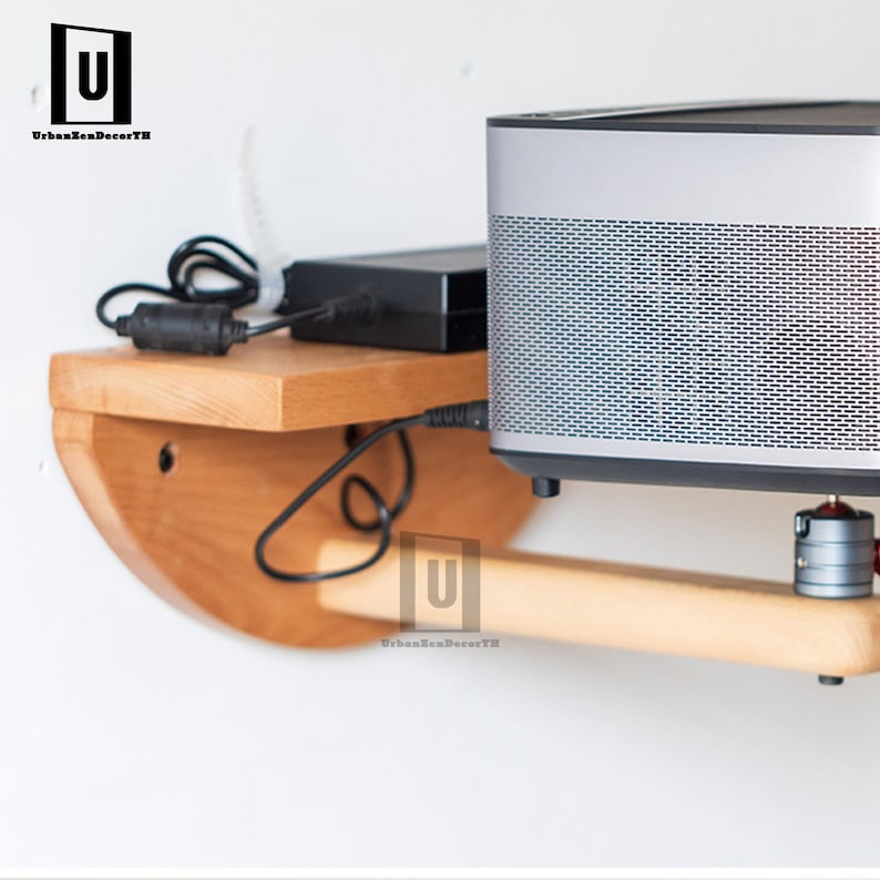 Wall Mounted Projector Stand,projector Shelf ,solid Hardwood,floating ...