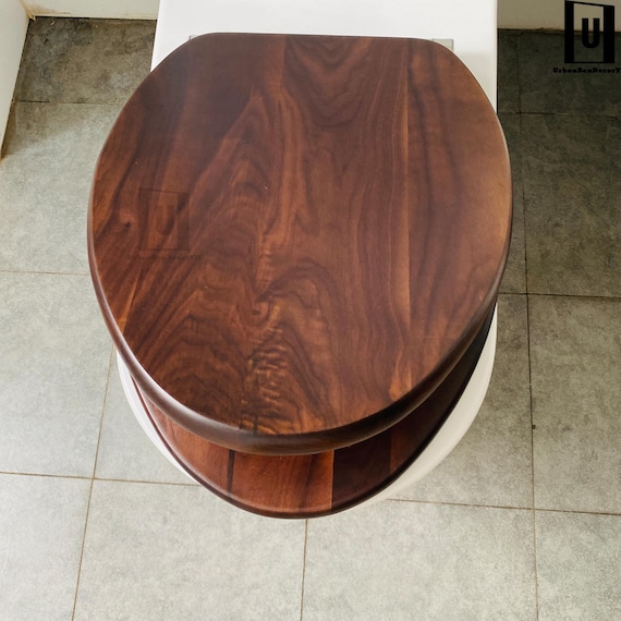 Walnut Toilet Cover solid Wooden Toilet wooden Toilet Seat With Microlift natural Wood steel Hinges Slow Closing elongated or Round Etsy