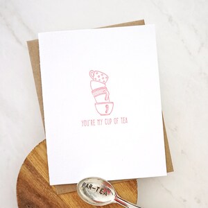 You're My Cup of Tea Letterpress Card—cute, Funny, Pun, Encouragement ...