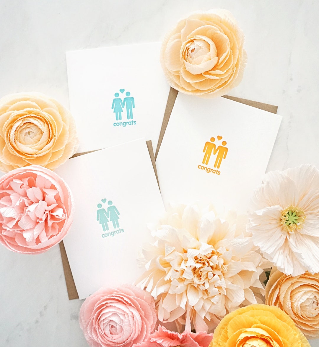 Happy Couple Congrats Letterpress Card - Etsy