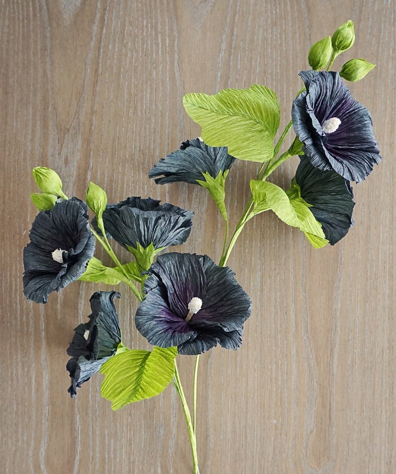 Hollyhocks: Handmade Crepe Paper Flowers - Etsy