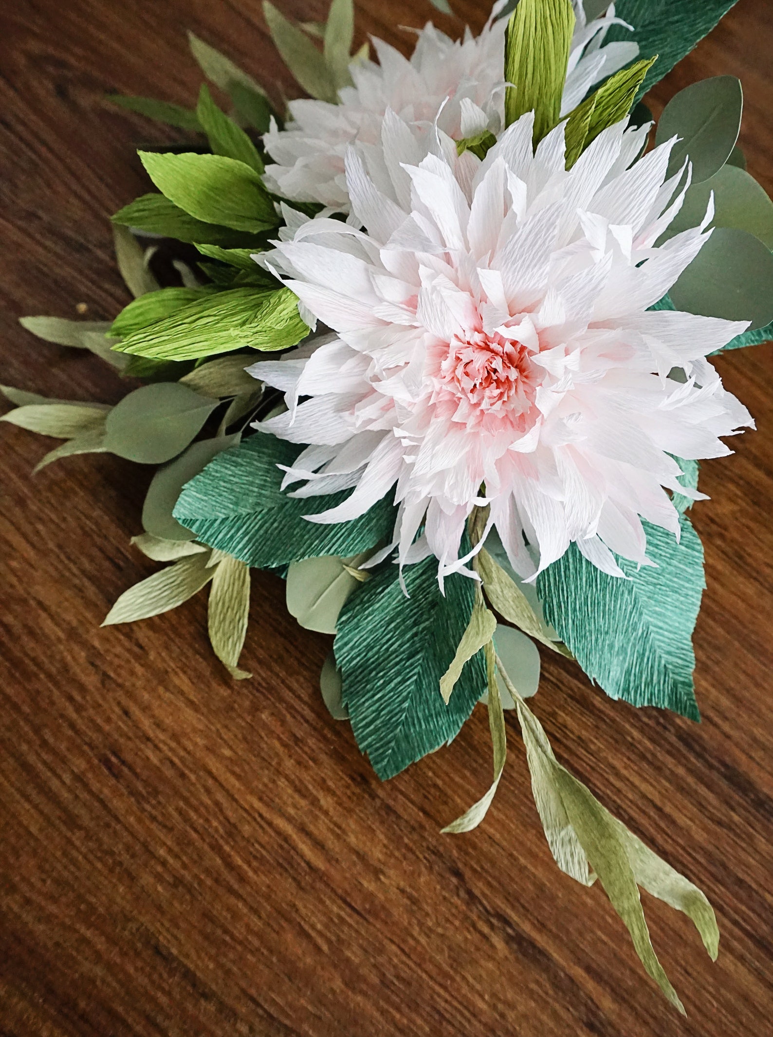 Dearest Dahlia Handmade Crepe Paper Flower Bouquetbridal | Etsy