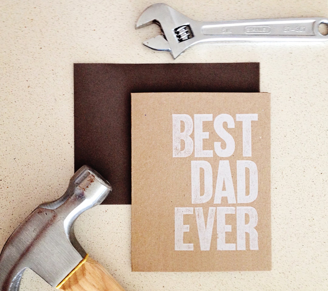 BEST DAD EVER Letterpress Note Card - Etsy