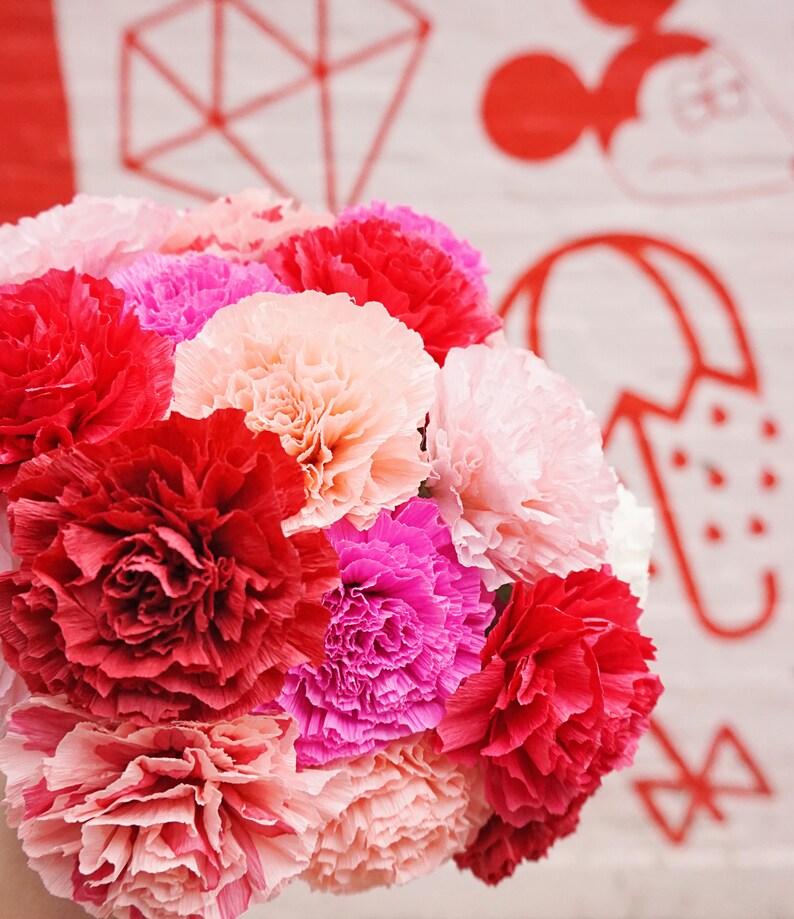 Classic Carnation: Handmade Crepe Paper Flower - Etsy