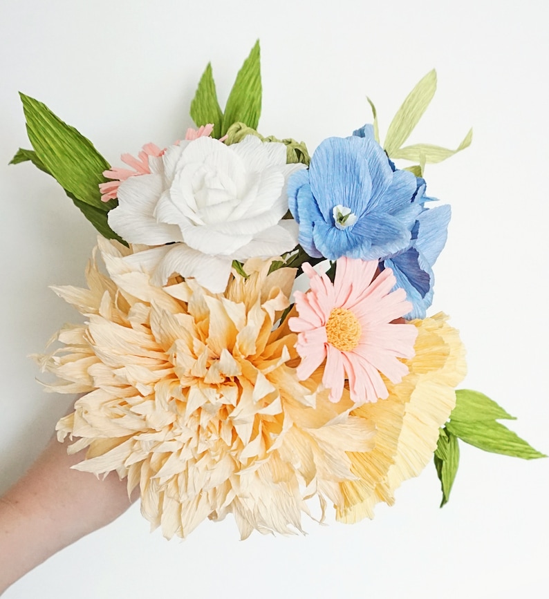 Multicolor Pastel Handmade Crepe Paper Flower Bouquet the - Etsy Canada